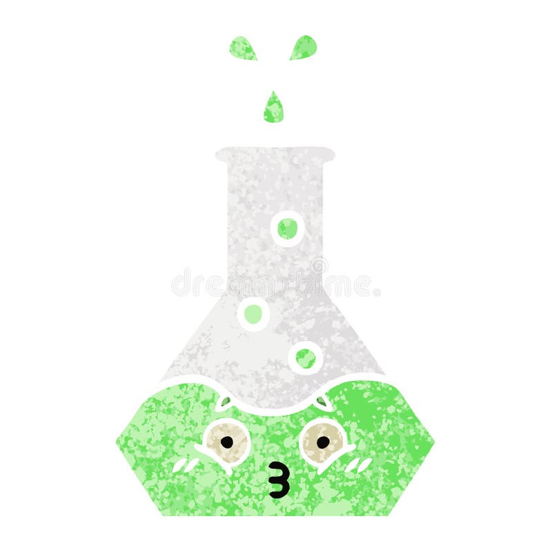 Retro Illustration Style Cartoon Science Beaker Stock Vector ...
