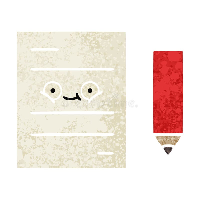 Retro Illustration Style Cartoon Test Paper Stock Vector - Illustration ...