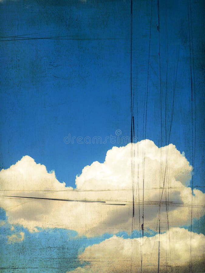 Retro Image of Cloudy Sky. Background Stock Illustration - Illustration ...