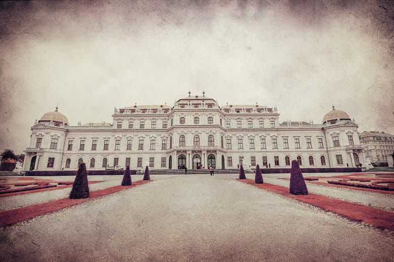 Retro Image of Upper Belvedere Palace in Vienna, Austria Stock Image ...