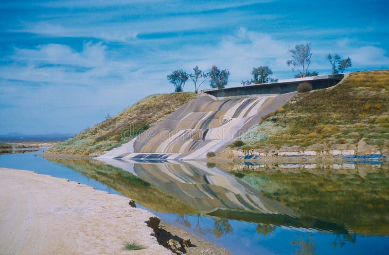 Retro Waterfall in California City, CA. Editorial Image - Image of warm ...