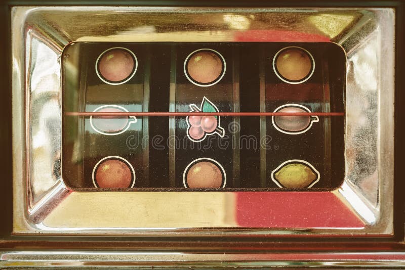 Retro Immagine Disegnata Di Uno Slot Machine D'annata Di Gioco Immagine ...