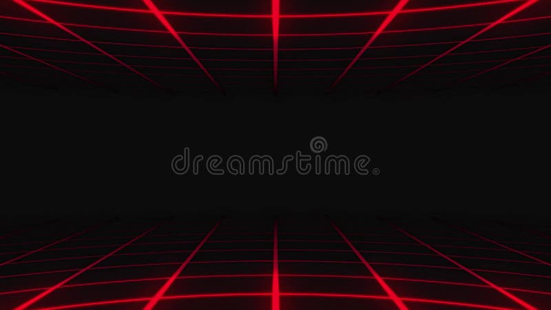 Retro Infinite Grid Mirror Pattern in Red on Black Stock Video - Video ...