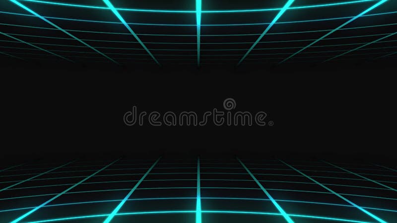 Retro Infinite Grid Mirror Pattern in Yellow on Black Stock Video ...