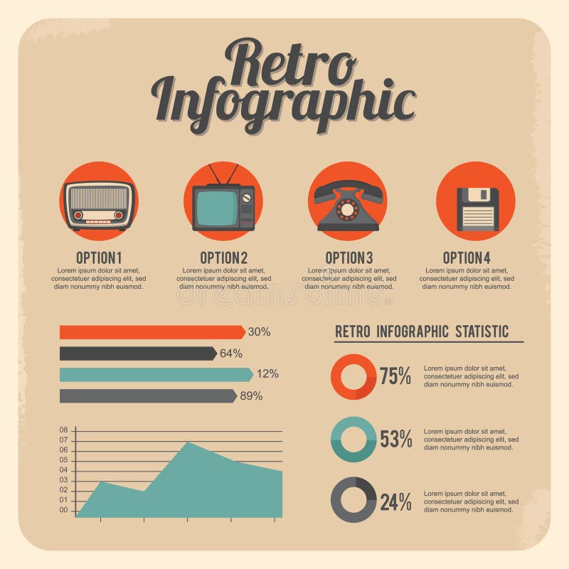 Retro Infographic. Vector Illustration Decorative Design Stock Vector ...