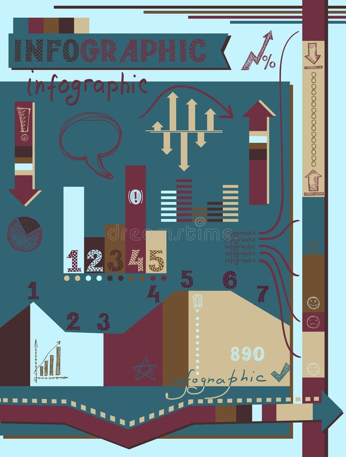 Retro Infographics Elements Set Stock Vector - Illustration of idea ...