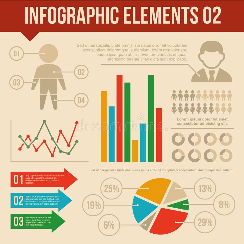 Retro Infographics Elements Set 2. Information and Stock Vector ...
