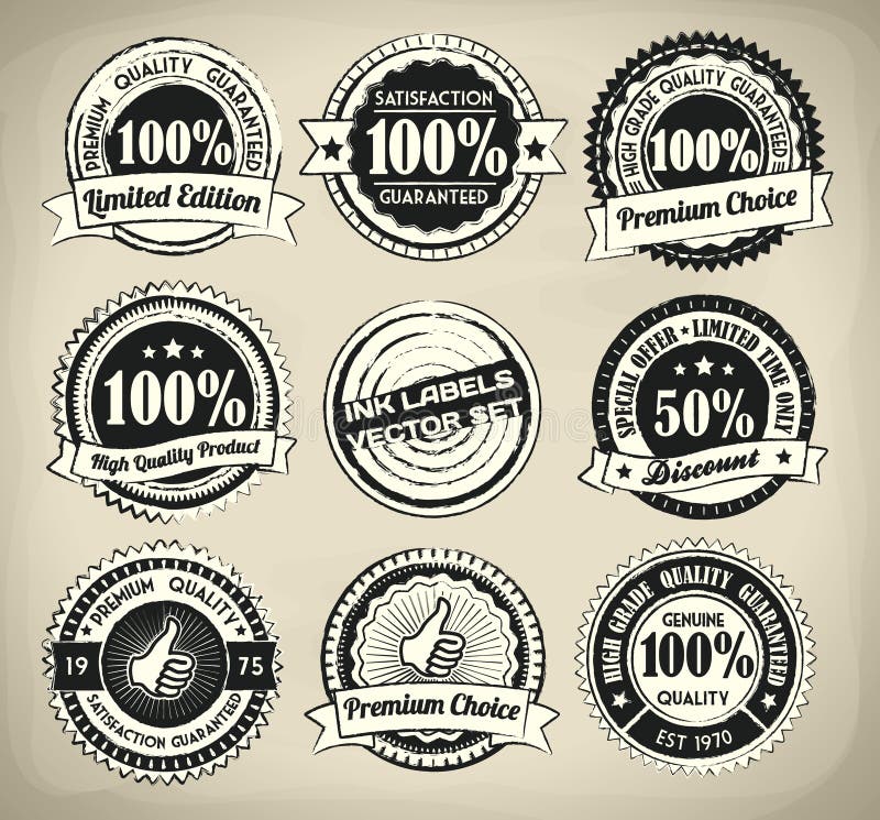 Retro Label Set 1 stock vector. Illustration of premium - 30453760