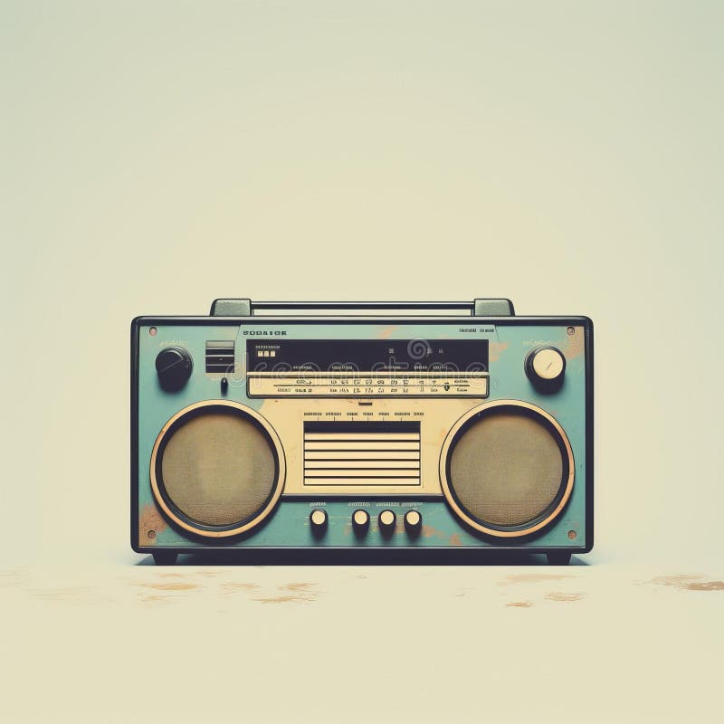 Retro Vintage Boombox Composition with Minimal Background Aesthetic ...