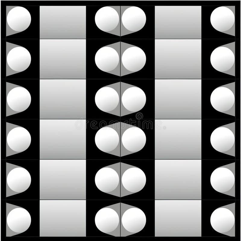 Retro-inspired Black and White Grid with Metallic Rectangles Stock ...