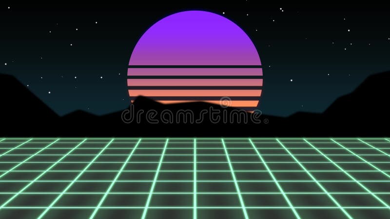 Retro-inspired Computer Graphic Design Vibrant Orange and Purple ...