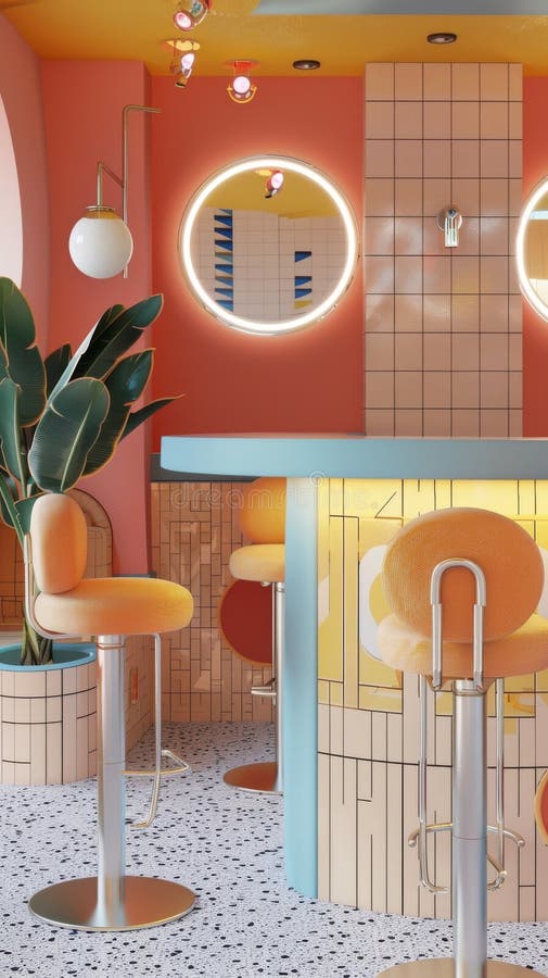 A Retro Inspired Design Reminiscent of the 80s Era Stock Illustration ...