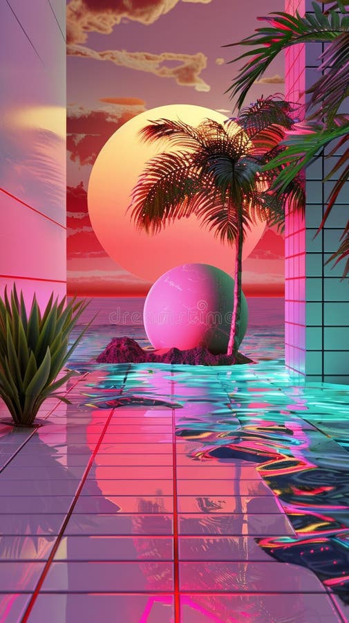 A Retro Inspired Design Reminiscent of the 80s Era Stock Illustration ...