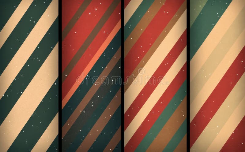 Retro Diagonal Stripe Pattern Featuring Four Different Colored Panels ...