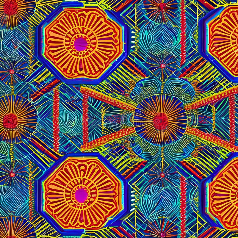 Bold Psychedelic Waves on a Bright Background Generative AI Stock ...