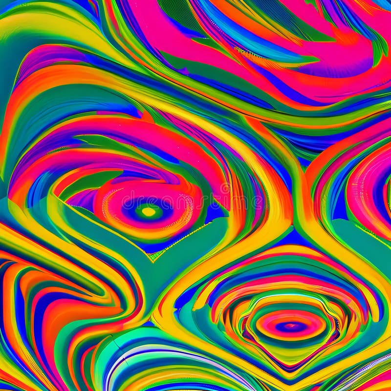 A Retro-inspired Digital Texture with Bold, Psychedelic Patterns and ...