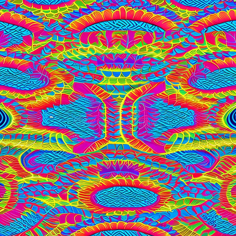 Bold Psychedelic Waves on a Bright Background Generative AI Stock ...