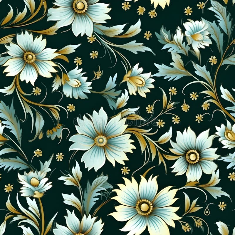 Retro-inspired Flower Pattern for Designs Stock Illustration ...
