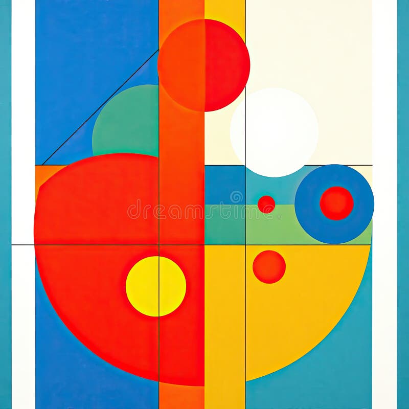 Retro-inspired Geometric Design with Energetic Color Palette Stock ...