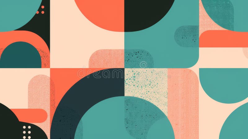 Retro-Inspired Geometric Patterns in Warm and Cool Tones Stock Photo ...