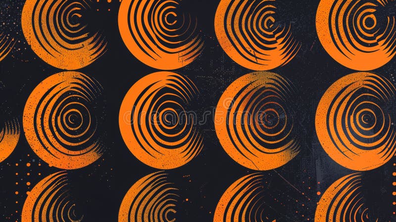 Retro-Inspired Orange and Black Spiral Patterns Stock Photo - Image of ...