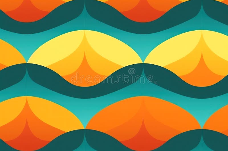 Retro-inspired Wallpaper Design with a Bold Pattern of Overlapping ...