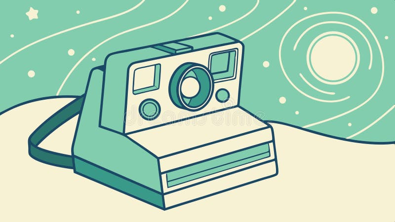 Retro Instant Camera in a Cosmic Dreamscape, Vector Design Generative ...