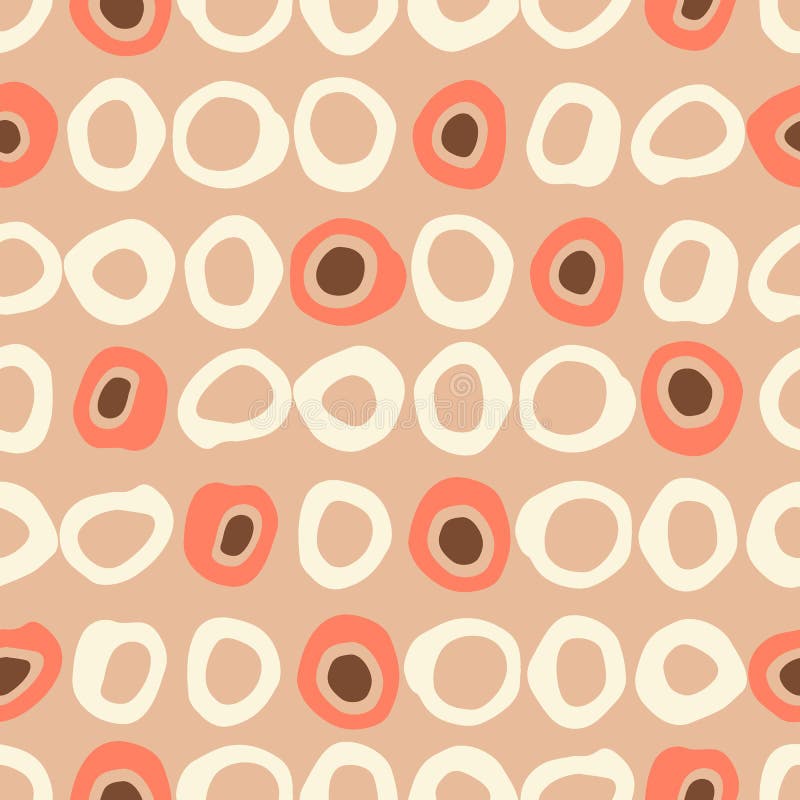 Retro Irregular Shaped Circles Set Vector Seamless Pattern. Modern Mid ...