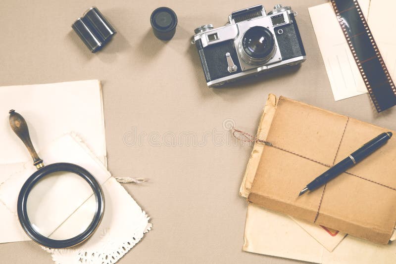 Vintage items stock photo. Image of burlap, holiday - 146916852