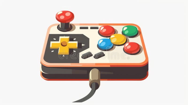 A Retro Joystick. Videogame Controller from the 70s and 80s. Playing ...