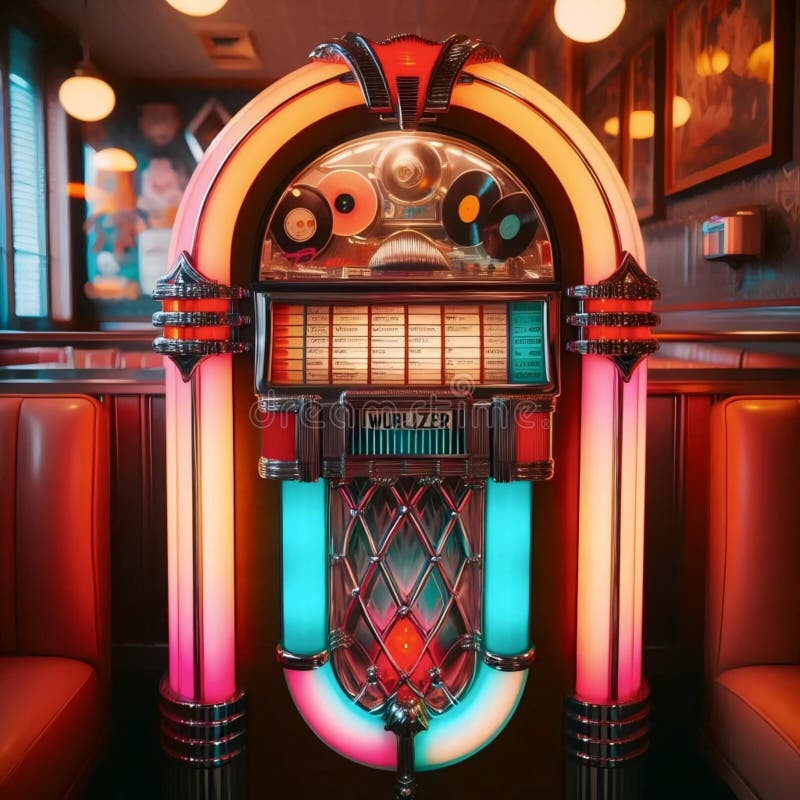A Retro Jukebox from the 1950s, Ai Generated Image Stock Photo - Image ...