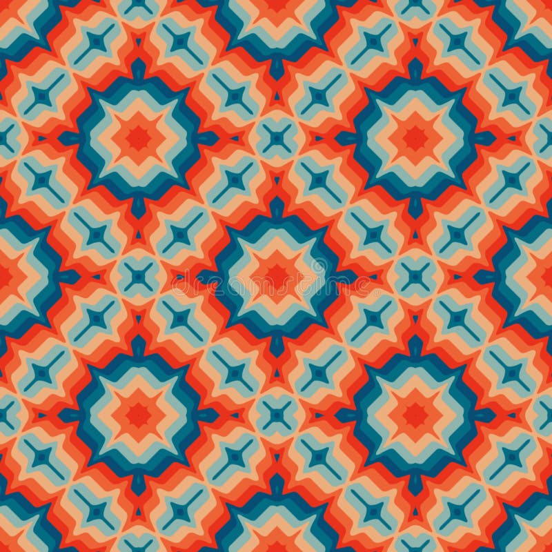 Retro Kaleidoscope Pattern in the Style of the 70s and 60s. Geometric ...