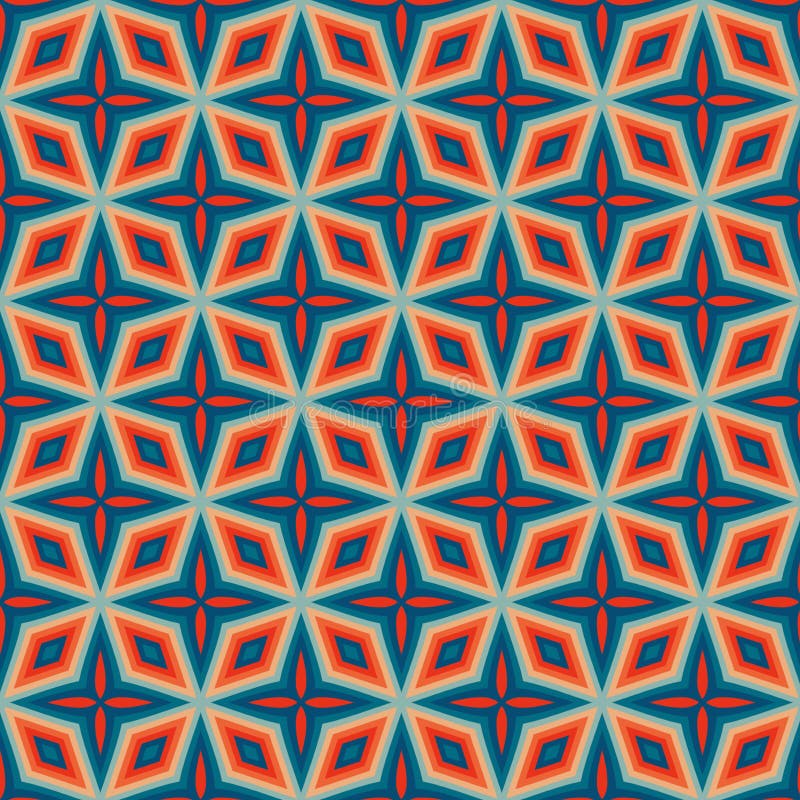 Retro Kaleidoscope Pattern in the Style of the 70s and 60s. Geometric ...