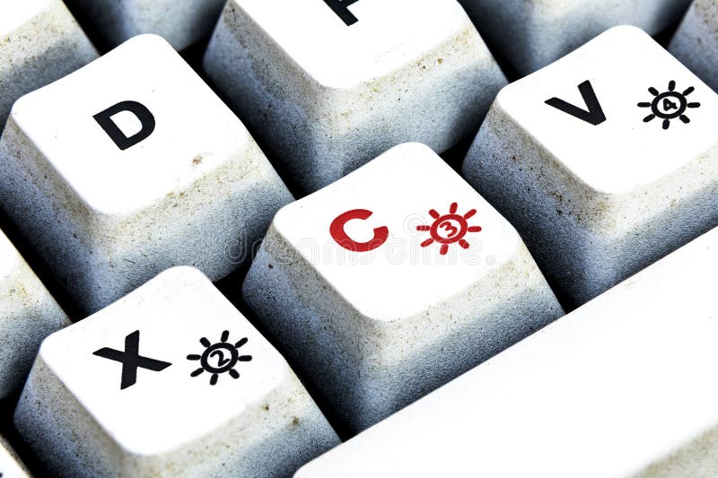 Retro Keyboard with H Button in Red Color. H Button Keyboard in Close ...