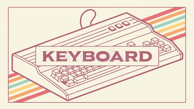 Retro Keyboard Illustration, Vintage Computer and Technology Design ...