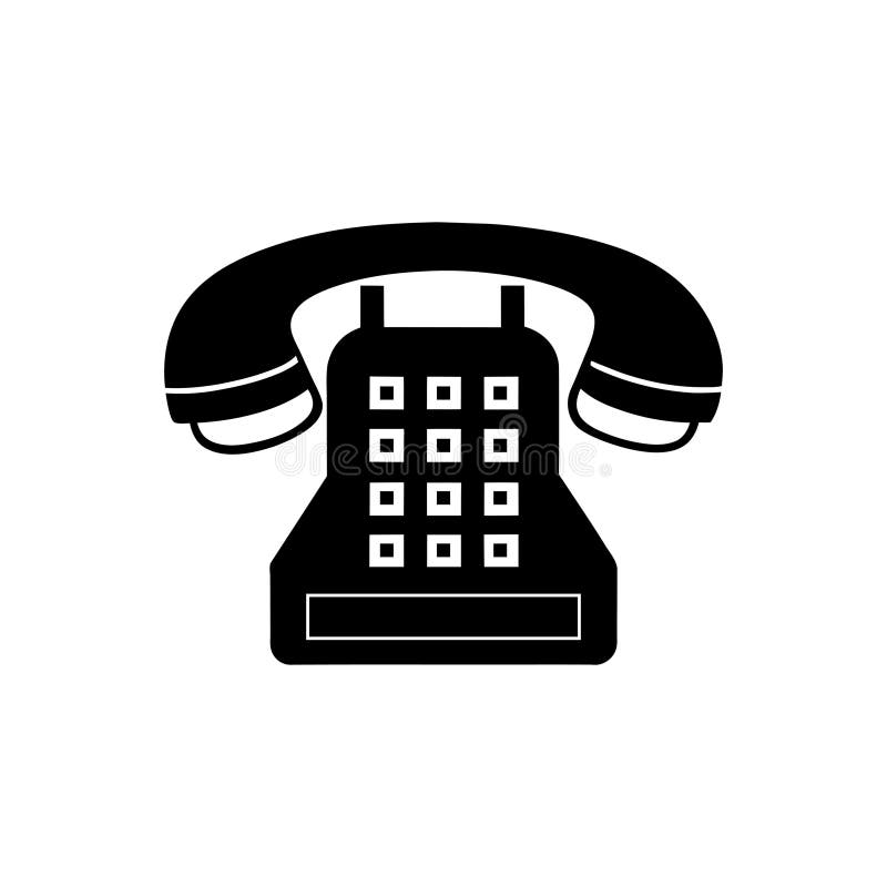 Retro Keypad Phone. Black Silhouette. Classic Design. Vector Icon Stock ...
