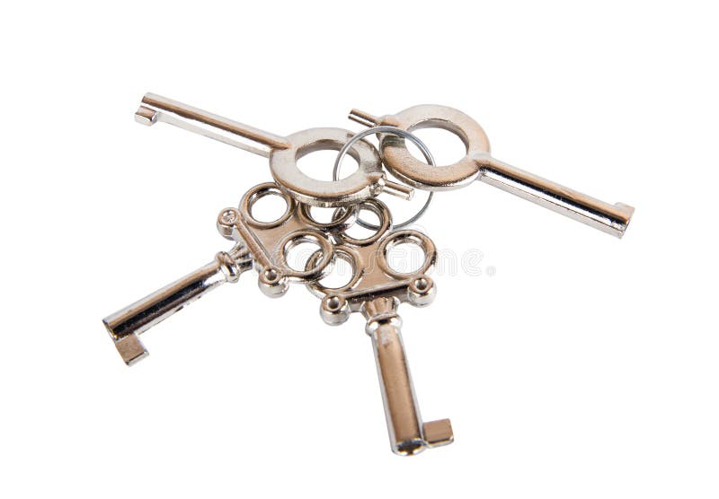 Retro Keys on a White Background Stock Photo - Image of iron, obsolete ...