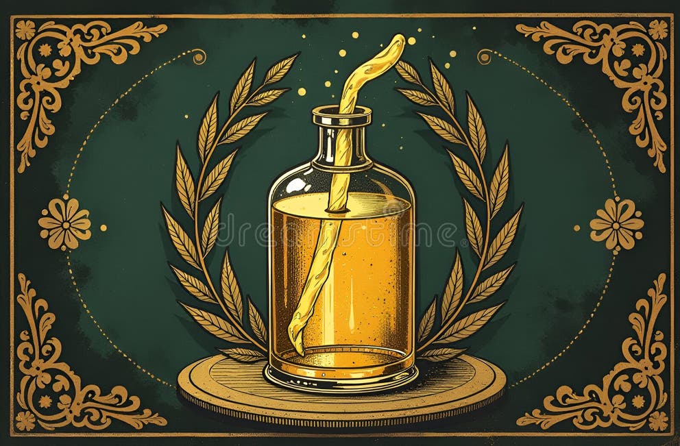 Retro Label for Love Elixir. Stock Illustration - Illustration of ...