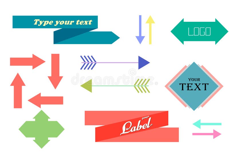 Retro Labels and Arrows Pack Stock Vector - Illustration of labels ...