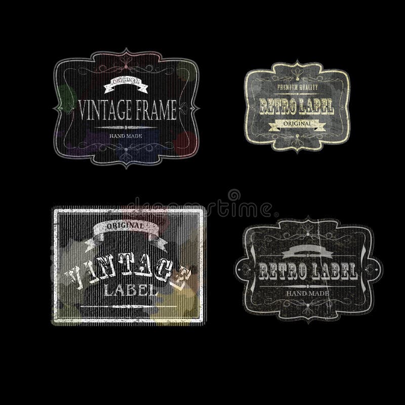 Retro labels 01 black stock vector. Illustration of sticker - 43333866