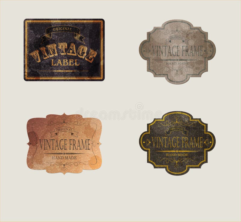 Retro labels05 stock vector. Illustration of element - 42090757