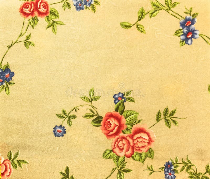 Retro Brown Sepia Floral Pattern Fabric Background Stock Photo - Image ...