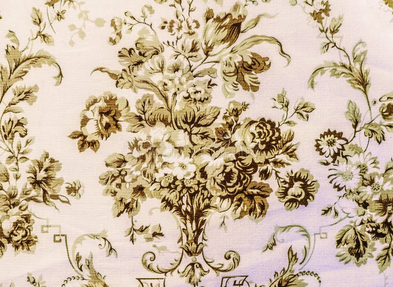 Retro Lace Floral Seamless Pattern Brown Fabric Background Vintage ...