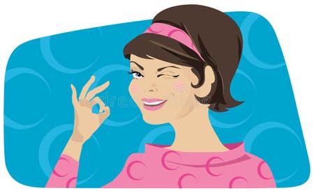 Retro Girl Wink Stock Illustrations – 218 Retro Girl Wink Stock ...