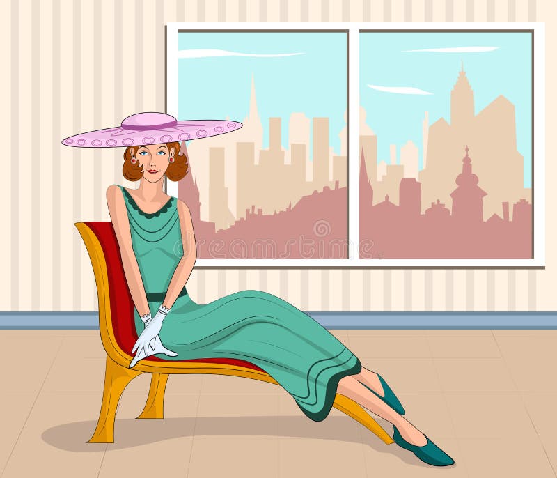 Retro lady stock vector. Illustration of forties, classic - 40294138