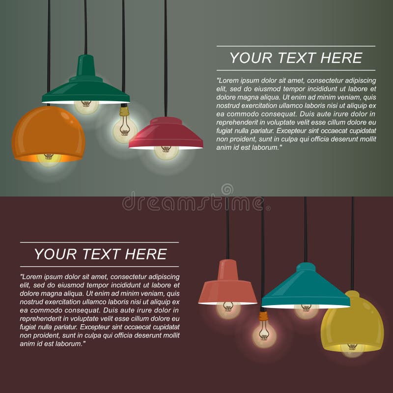 Retro Lamp Collections Template Stock Vector - Illustration of lamp ...