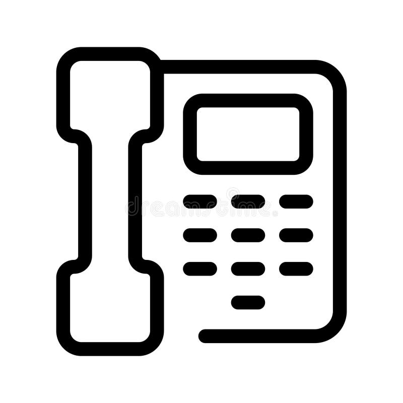 A Retro Landline Phone Representing Calls or Communication Stock Vector ...