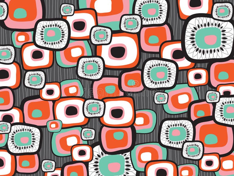 Retro lava flower squares stock vector. Illustration of disco - 4552721