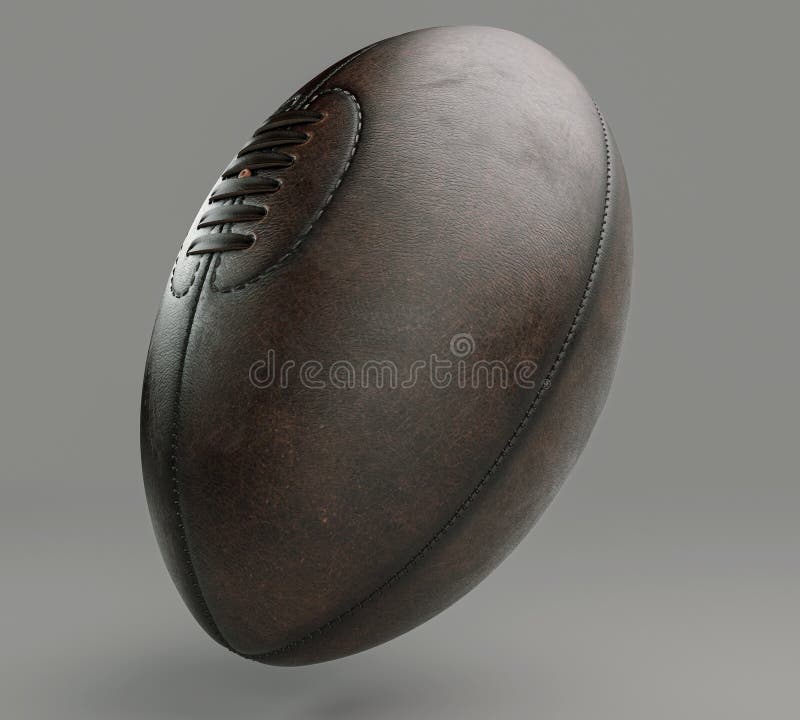 Retro Leather Rugby Ball stock illustration. Illustration of ball ...