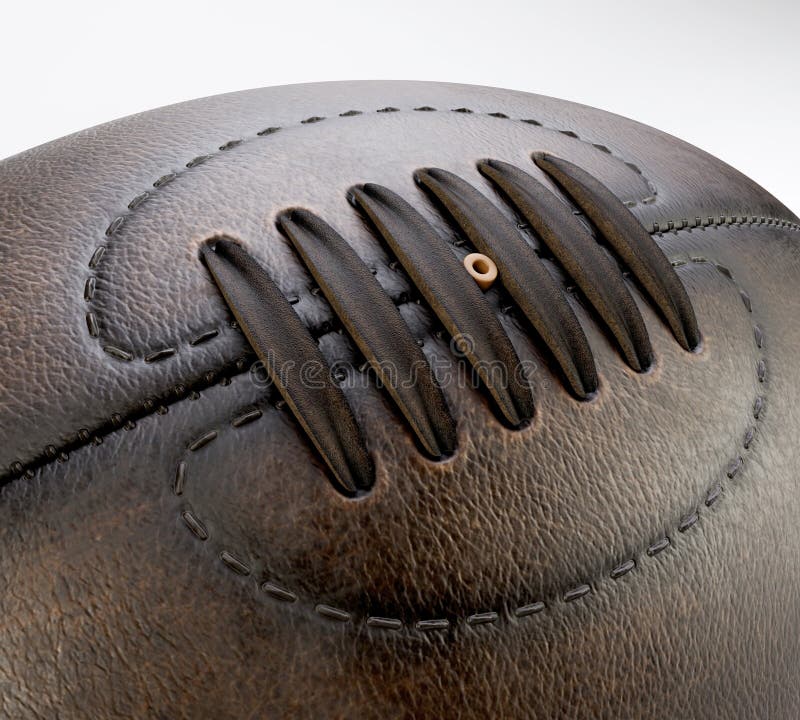 Retro Leather Rugby Ball stock illustration. Illustration of ball ...